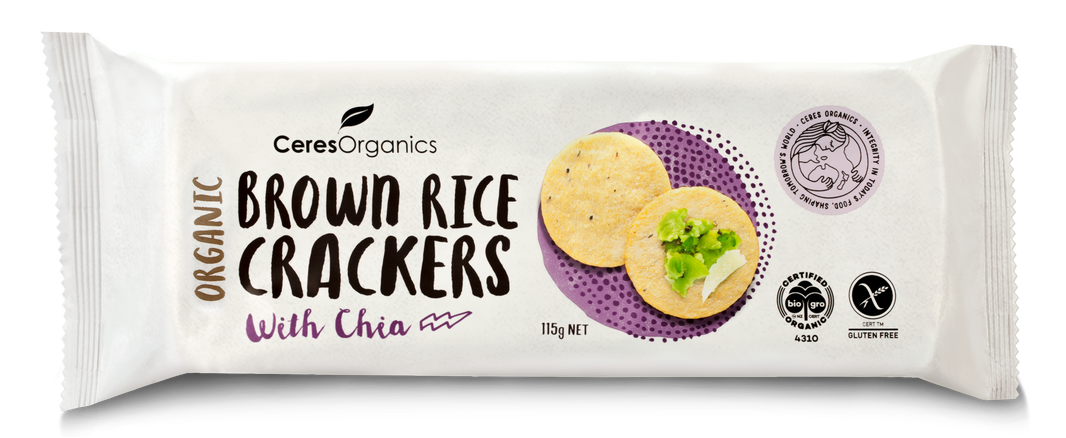 Organic Brown Rice Crackers, Cheese - 115g - 115g – Ceres Organics