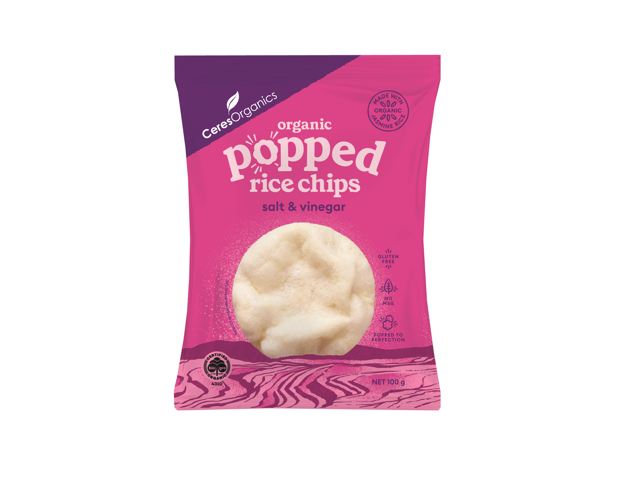 Organic Popped Rice Chips, Salt & Vinegar - 100g – Ceres Organics