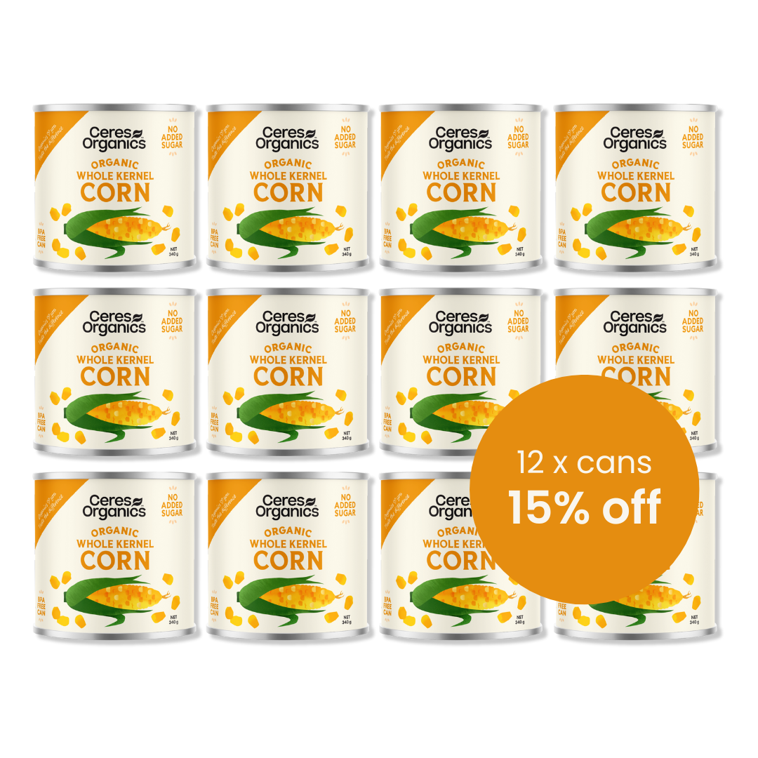 Organic Corn Kernels - CASE x 12 340g – Ceres Organics